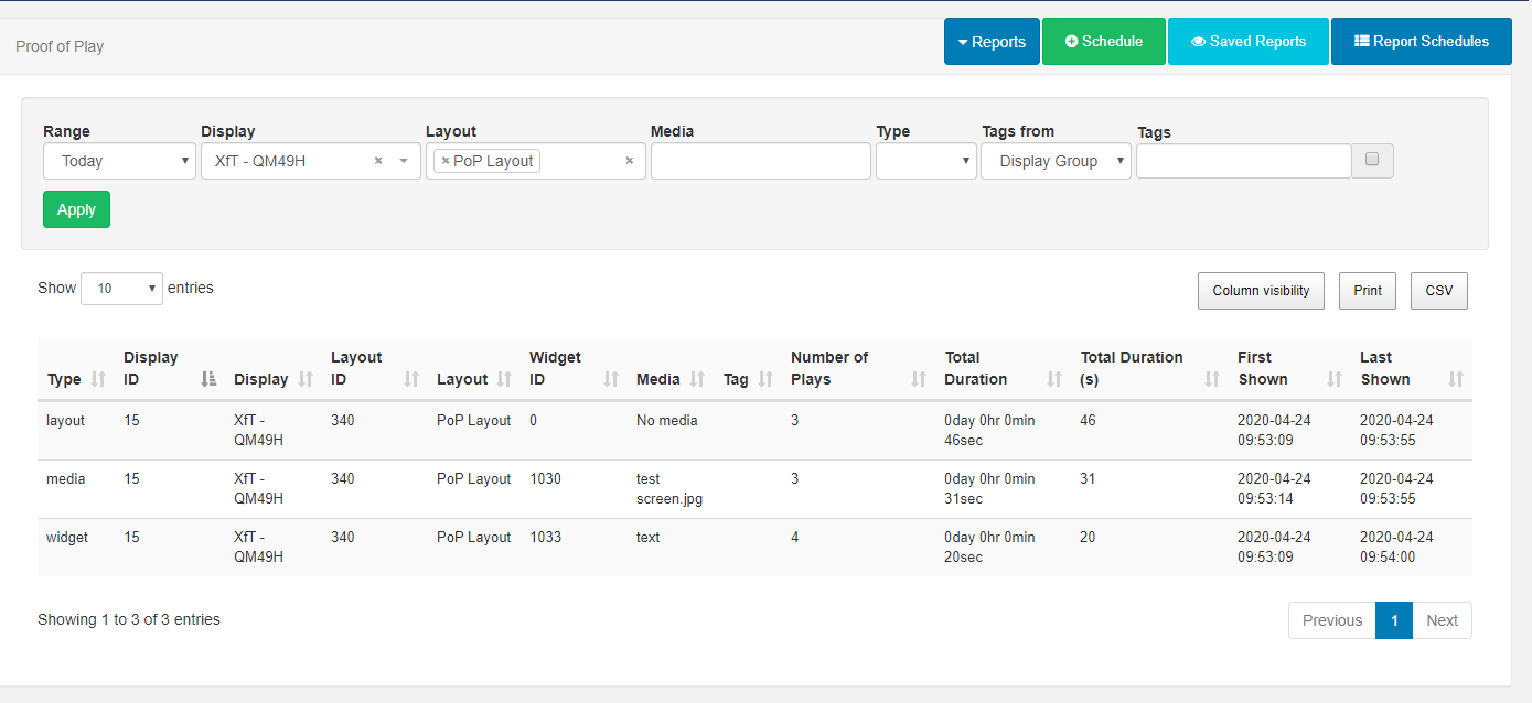 Reporting | Xibo Digital Signage